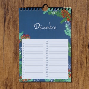 French Perpetual Calendar , Birthday Calendar - Etsy
