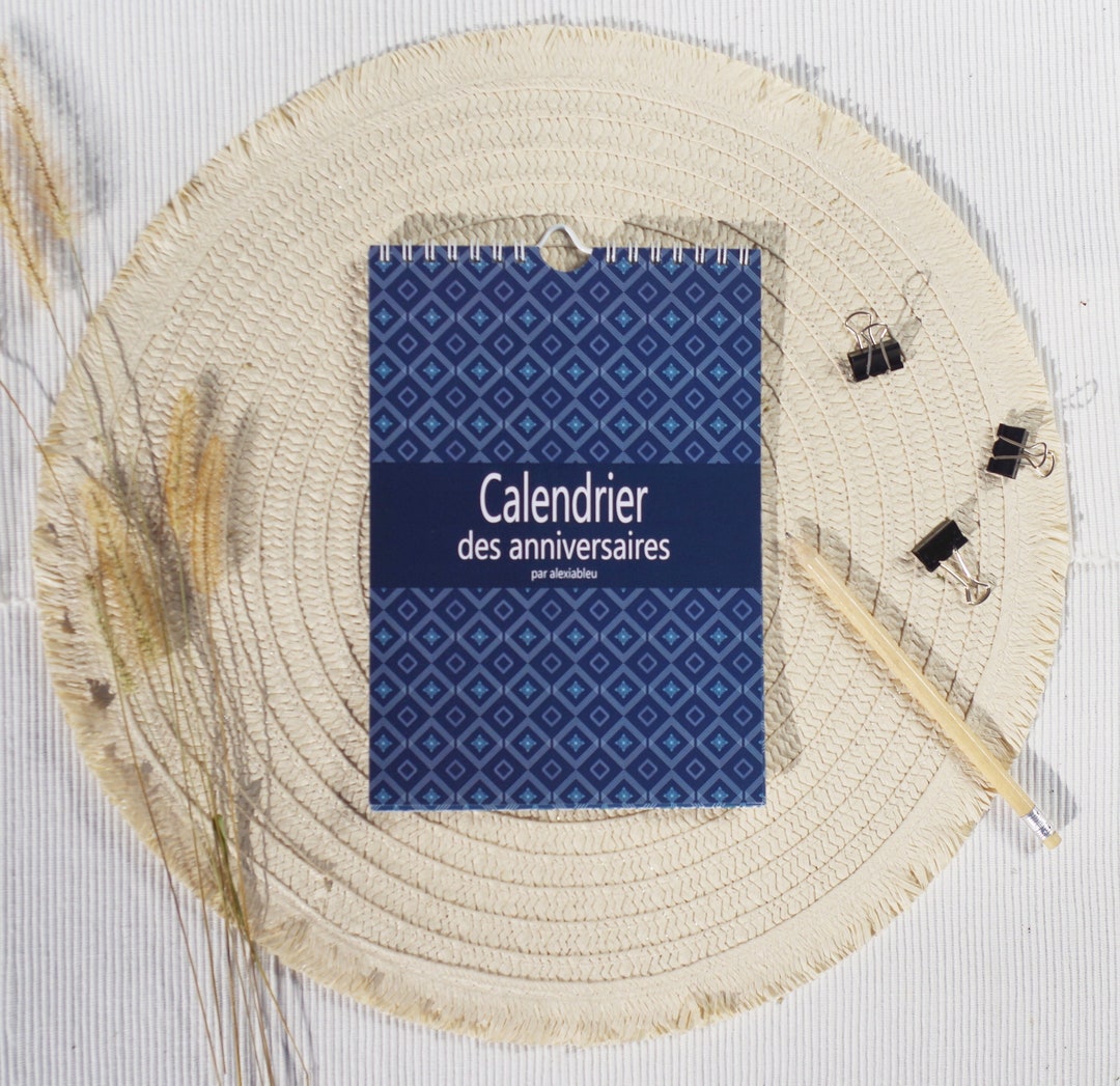 A5 Perpetual Calendar to Note Birthdays, Geometric Pattern - Etsy