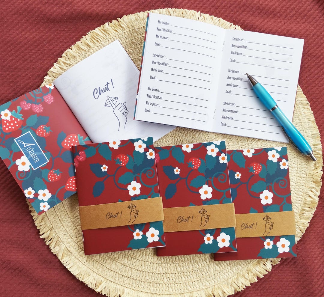Mini carnet mémo pour mot de passe, A6 - Etsy France