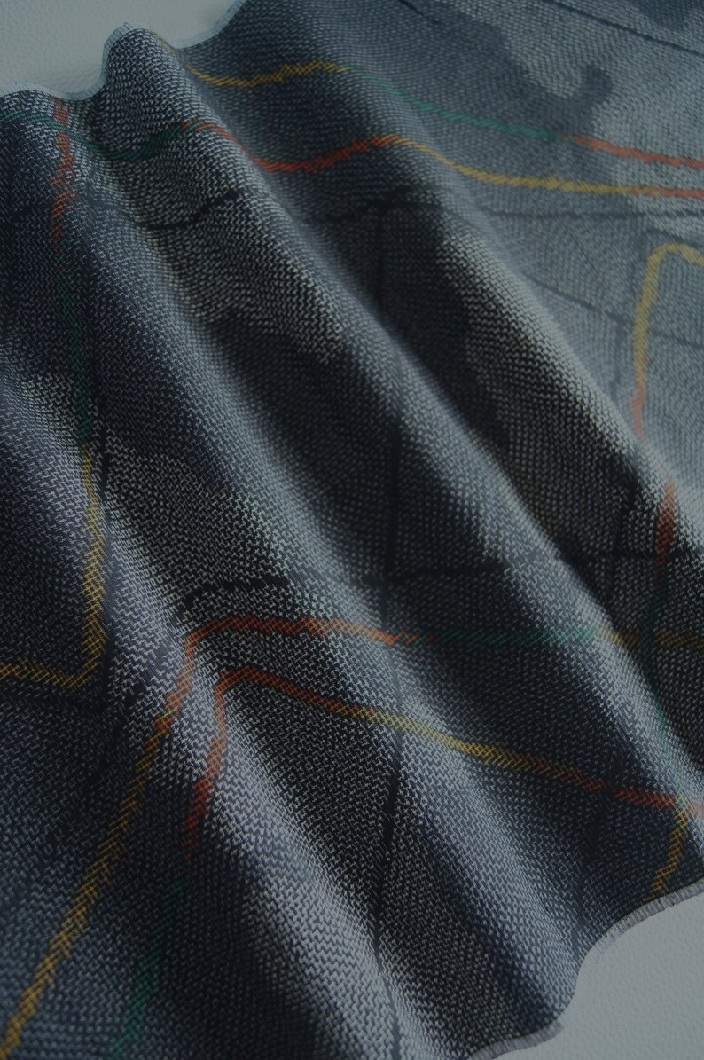 Vintage Japanese Tsumugi Silk Fabric | Geometric Pattern | Gray ...
