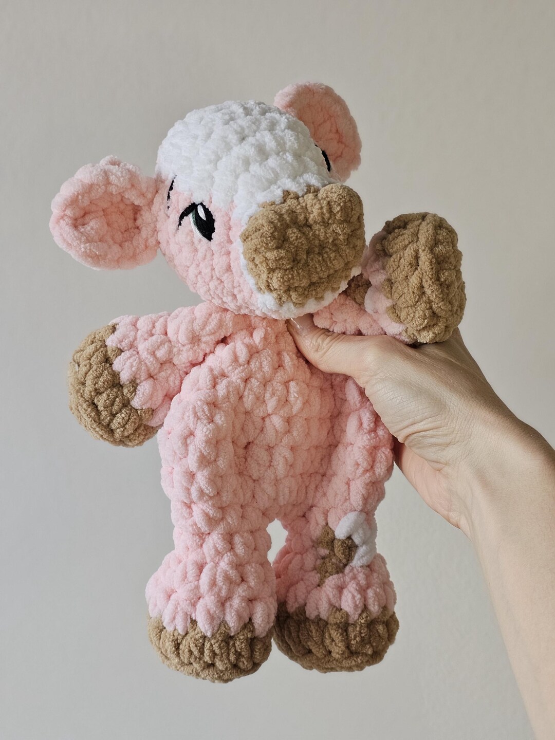 Cute Cow Snuggler Toy | Cow Lovey Handmade Plushie Toy | Plushie Kids ...