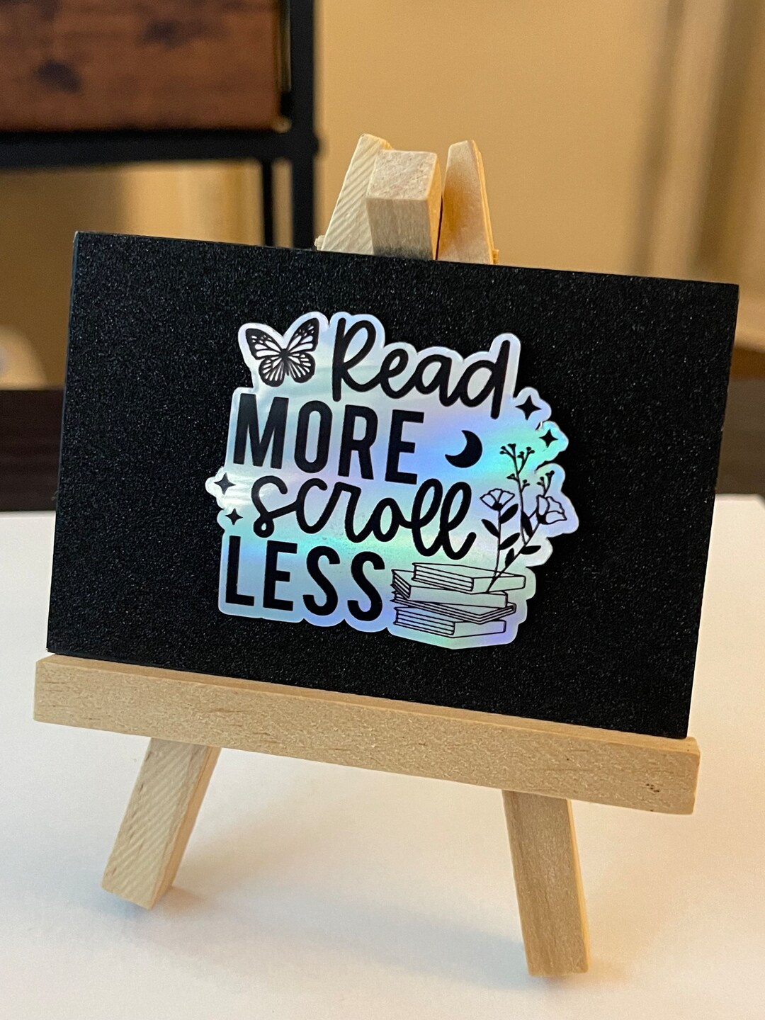 Scroll Less, Read More Sticker - Holo Sticker - Etsy