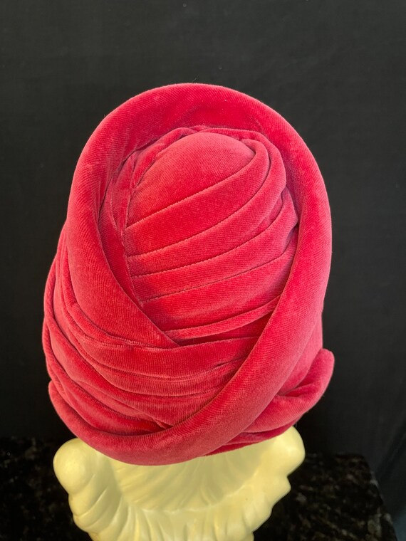 1950s Pink Velvet Turban Hat - Gem