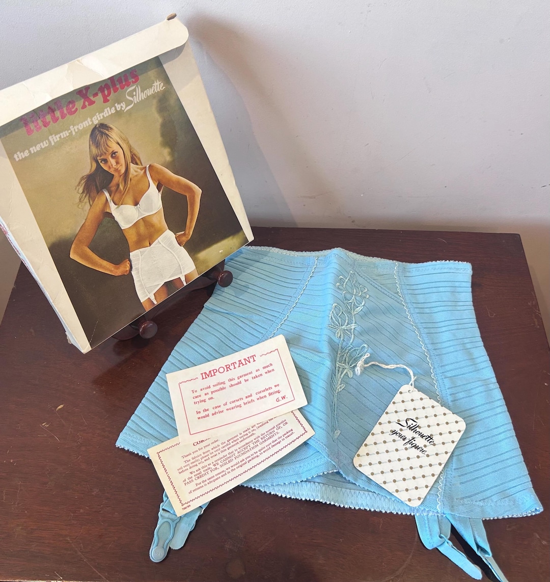 Vintage 1960s Boxed Turquoise Nylon Girdle Size Small Roll on Girdle ...