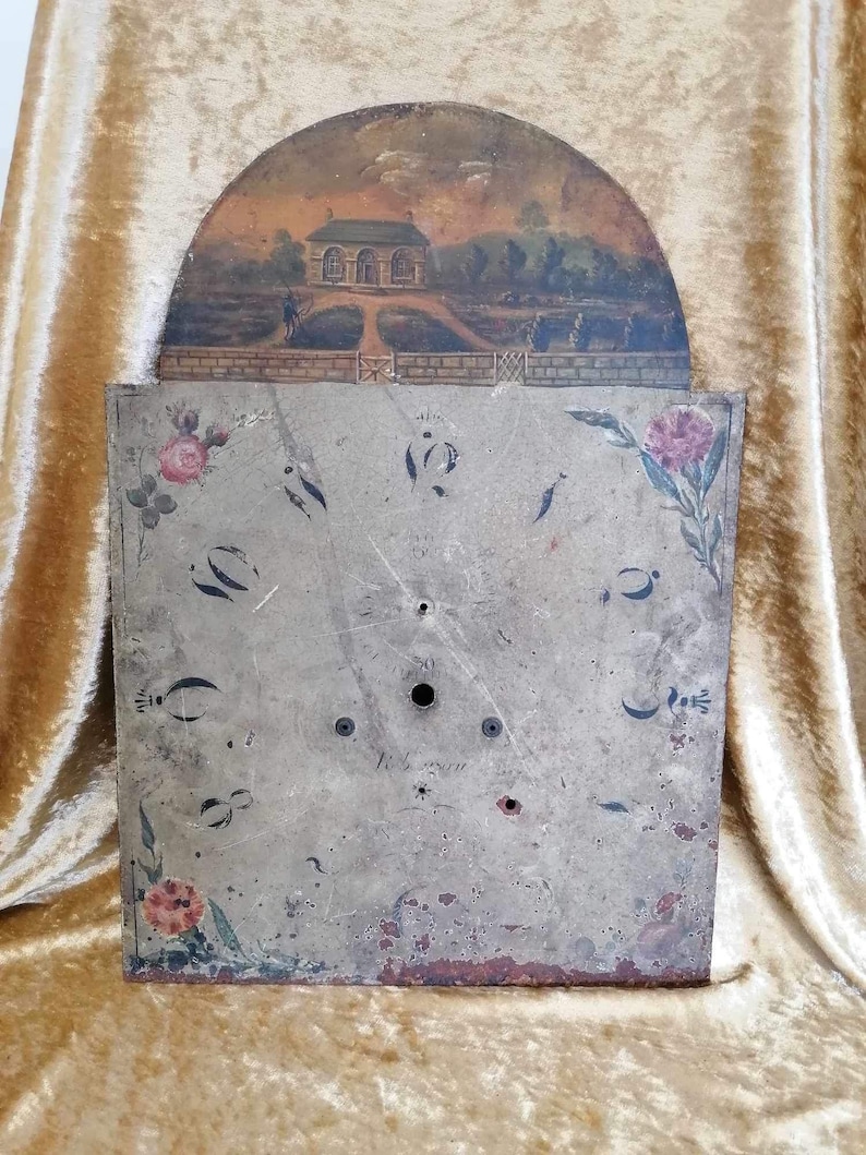 Antique Grandfather Hand Painted Clock Face - Etsy