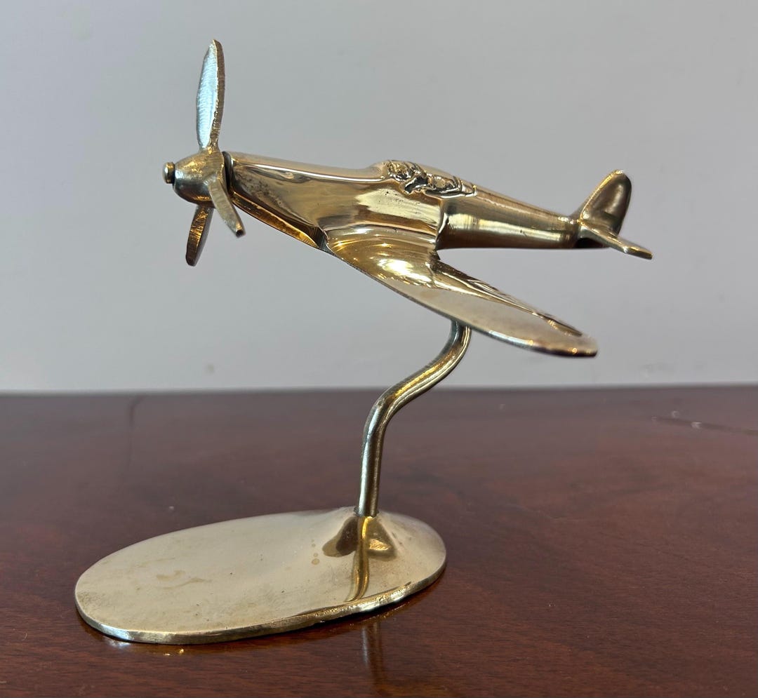 1940s WW2 Brass Spitfire on Stand Battle of Britain VE Day Art Deco - Etsy