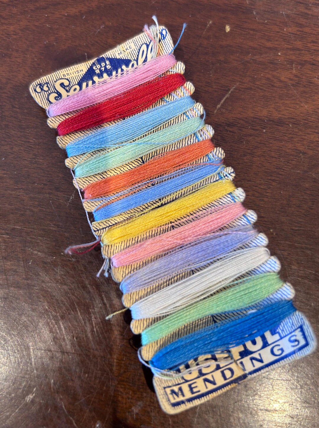 Rare Color 1940s Sewing Repair Thread Card Antique Threads Vintage ...