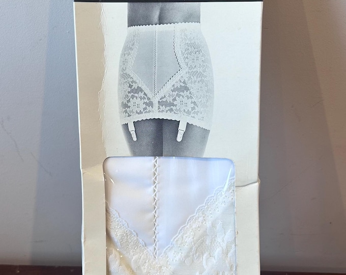Vintage 1960s St Michael Boxed White Nylon Girdle Size Small Roll on ...