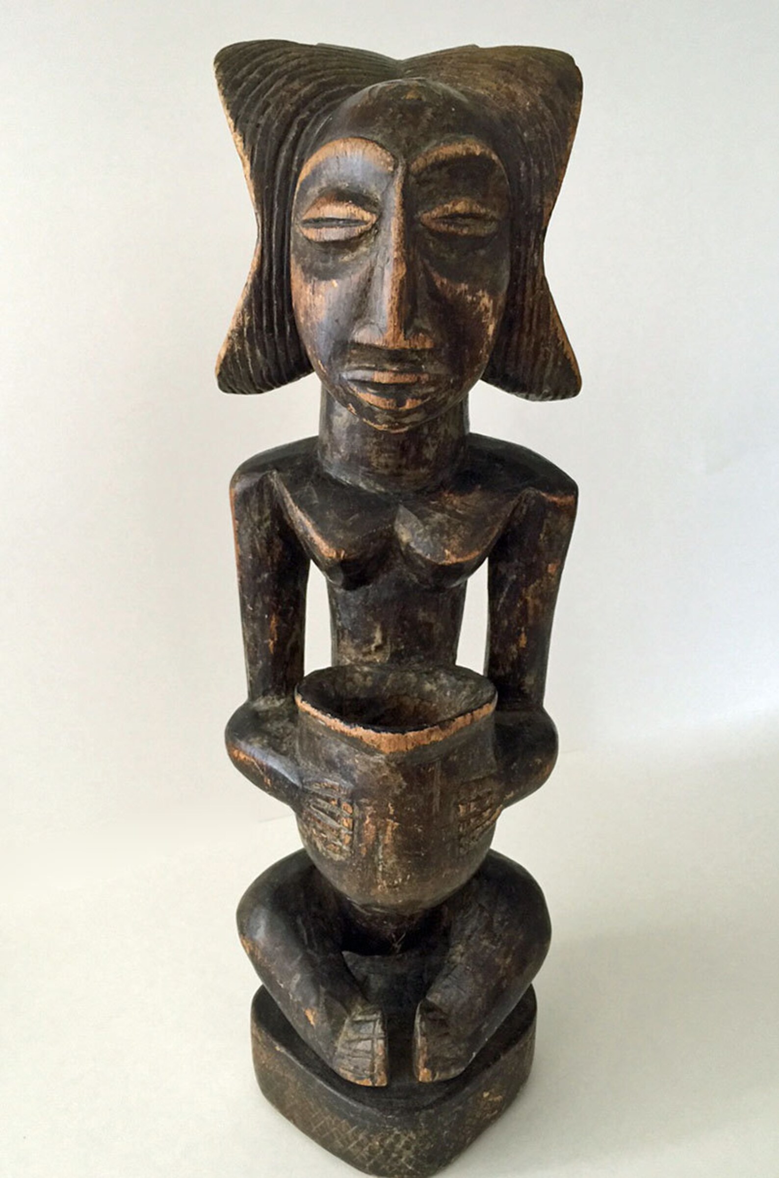 African Wooden Statue Luba Tribe From Congo Woman Bowl Bearer 1960s - Etsy