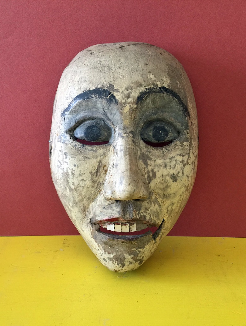 Antique Indonesian Mask, Vintage Wooden Mask - Etsy