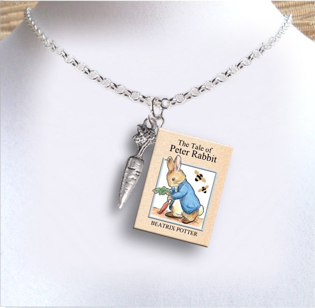 Peter Rabbit With Your Choice of Charm - Miniature Book Necklace - Etsy