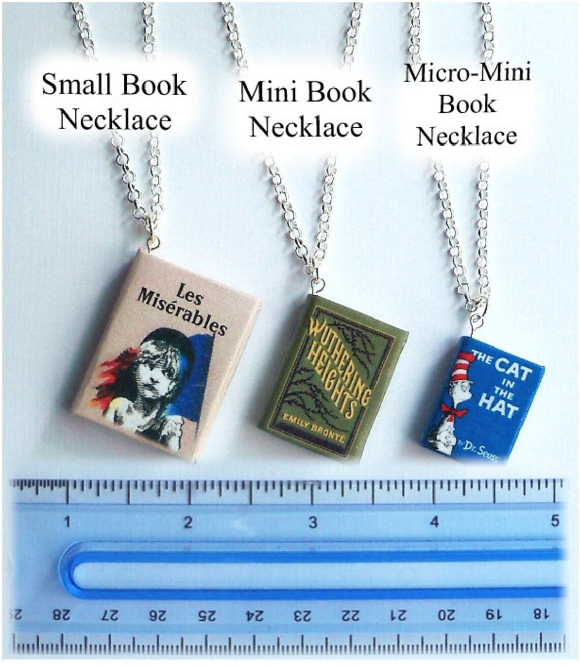 Les Miserables With Tiny Heart Charm micro Mini Book Necklace | Etsy
