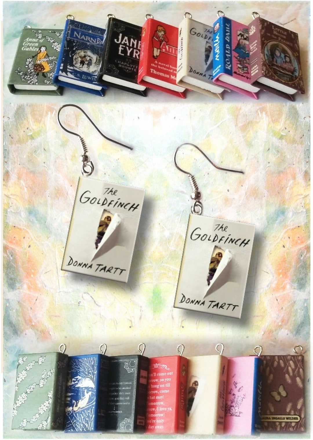 The Goldfinch - Micro-mini Book Earrings - Etsy