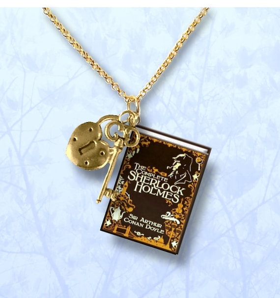 Sherlock Holmes With Lock and Key Charms and Gold Plated - Etsy