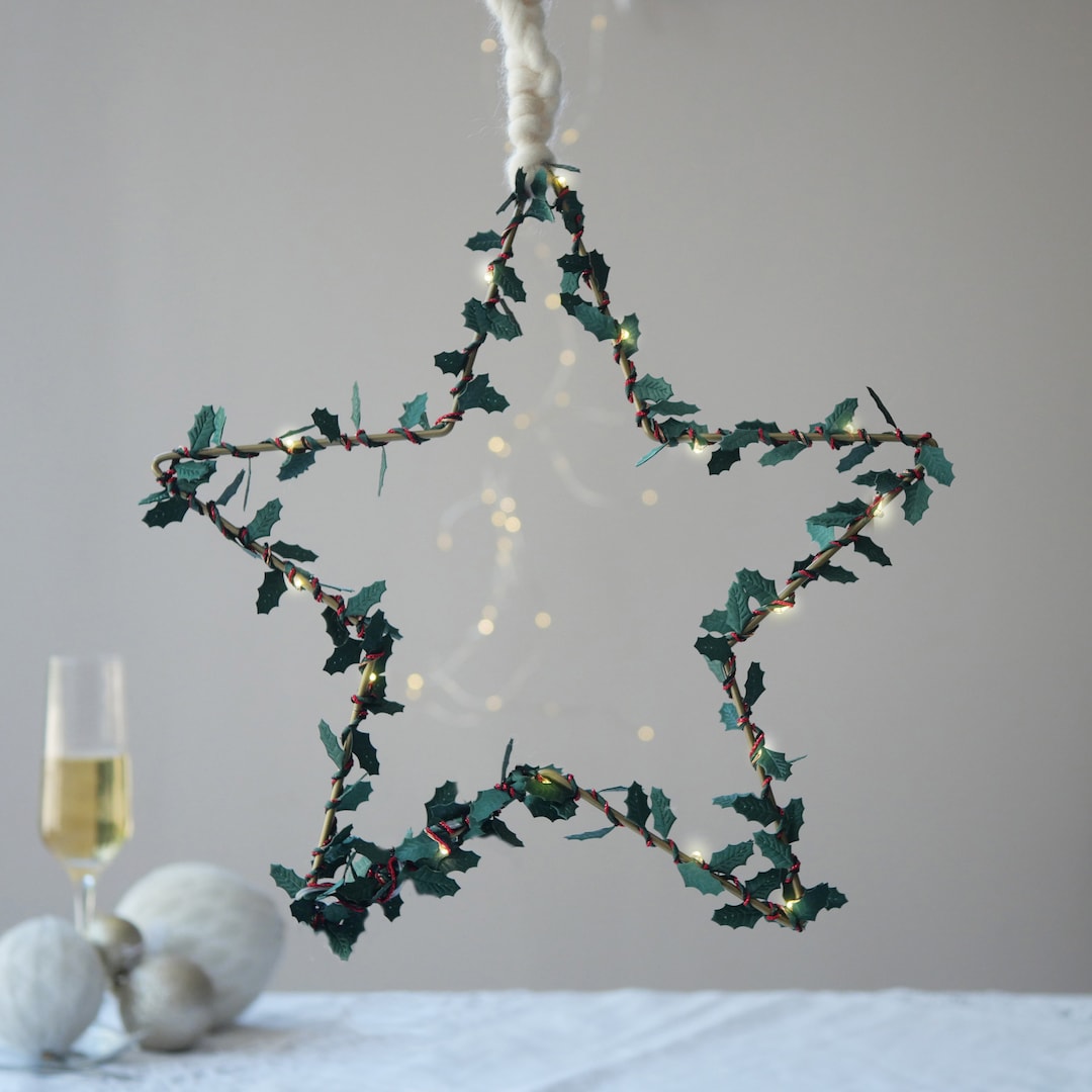 Festive Star Light | Handmade Christmas Decoration | Hanging Light-up ...