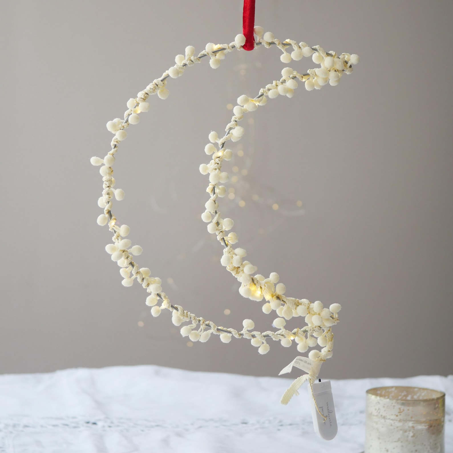Festive Moon Light | Crescent Moon Decoration | Holiday Fairy Lights - Etsy