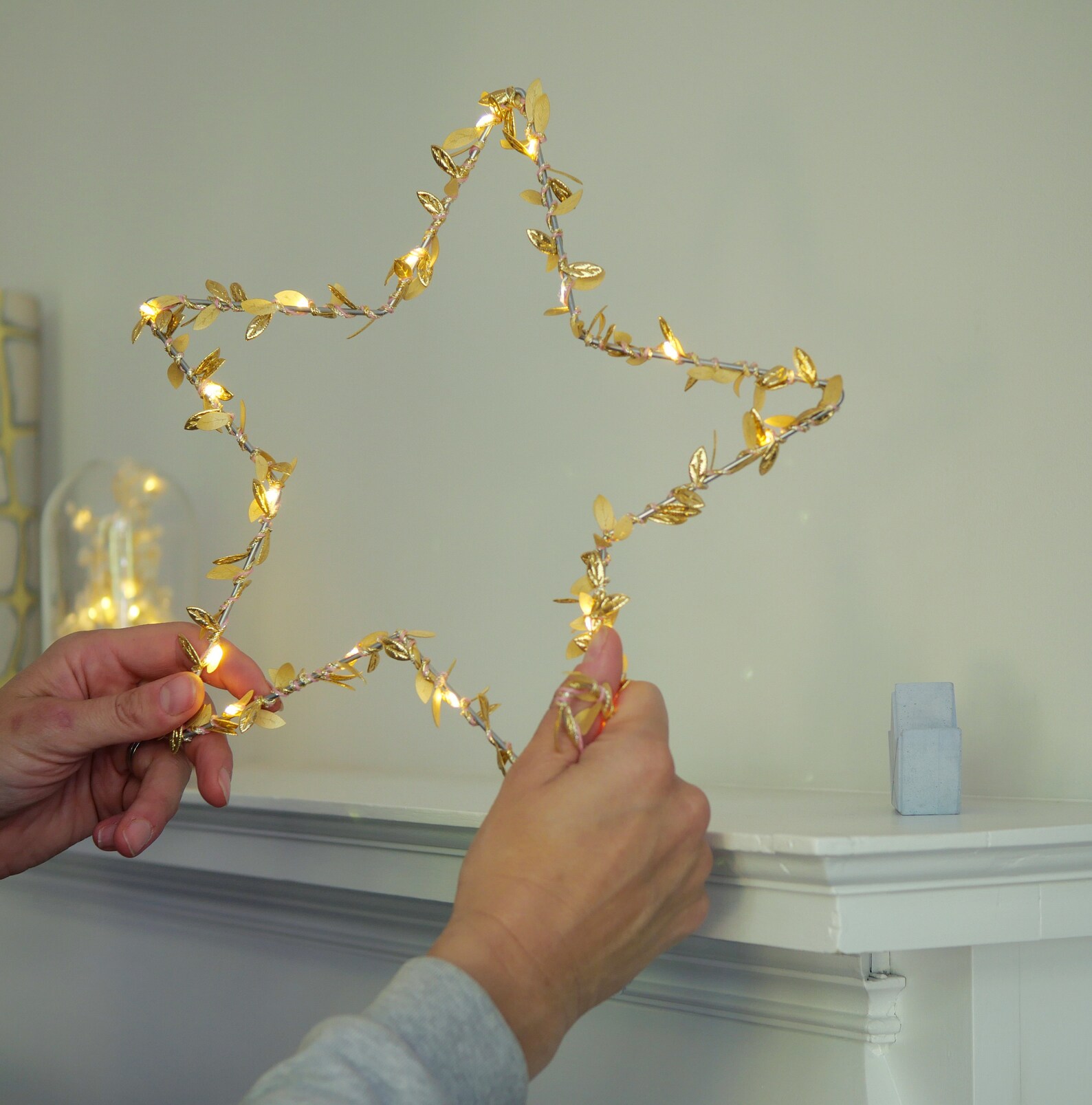 Metallic Star Light Gold Leaf Light Silver Leaf Light Hanging Light-up ...