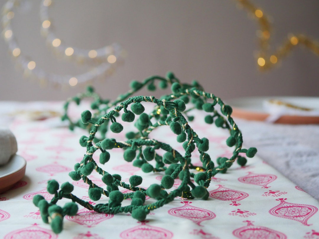 Eid Moss Pom Pom Fairy Lights | Eid Decorations | Eid String Lights ...