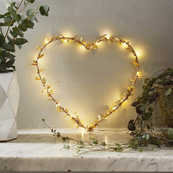 Gold Light up Heart - Etsy UK