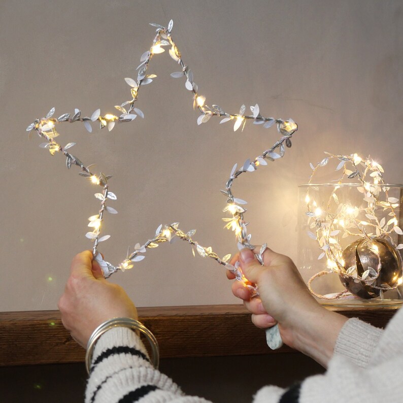 Metallic Star Light Gold Leaf Light Silver Leaf Light Hanging Light-up ...