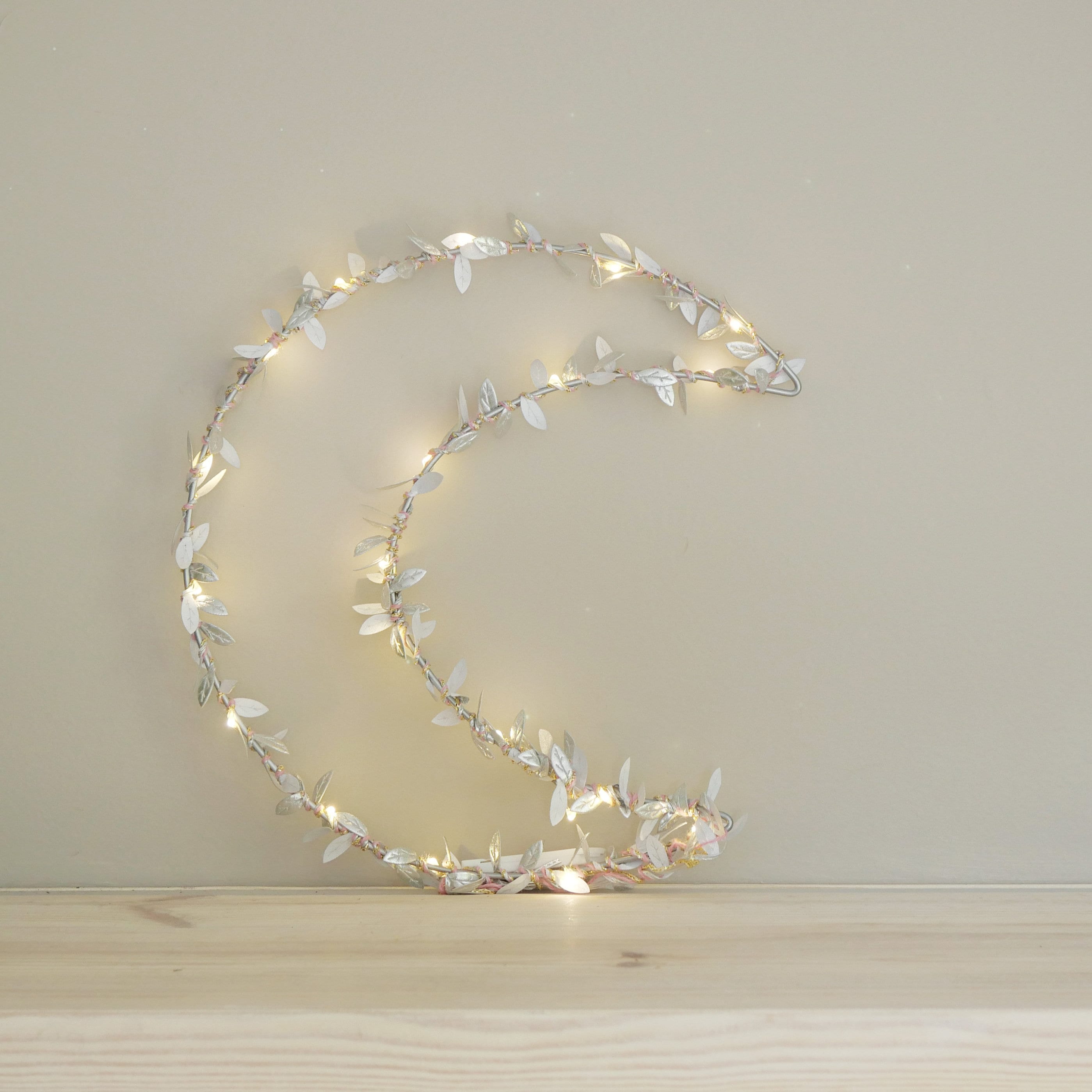 Festive Moon Light | Crescent Moon Decoration | Holiday Fairy Lights - Etsy