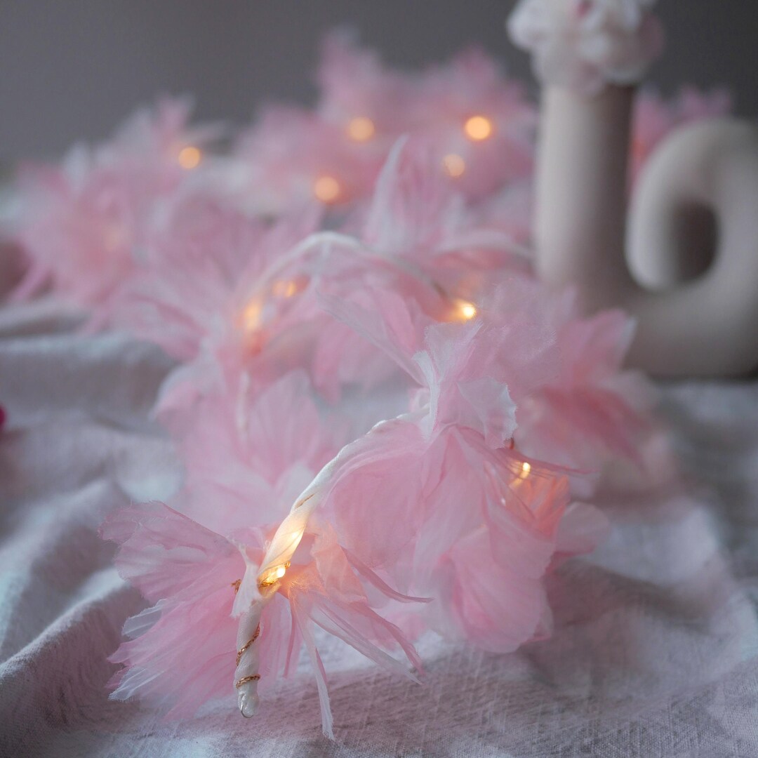 Blush Pink Large Petal Fairy Lights | Wedding Decorations | Flower ...