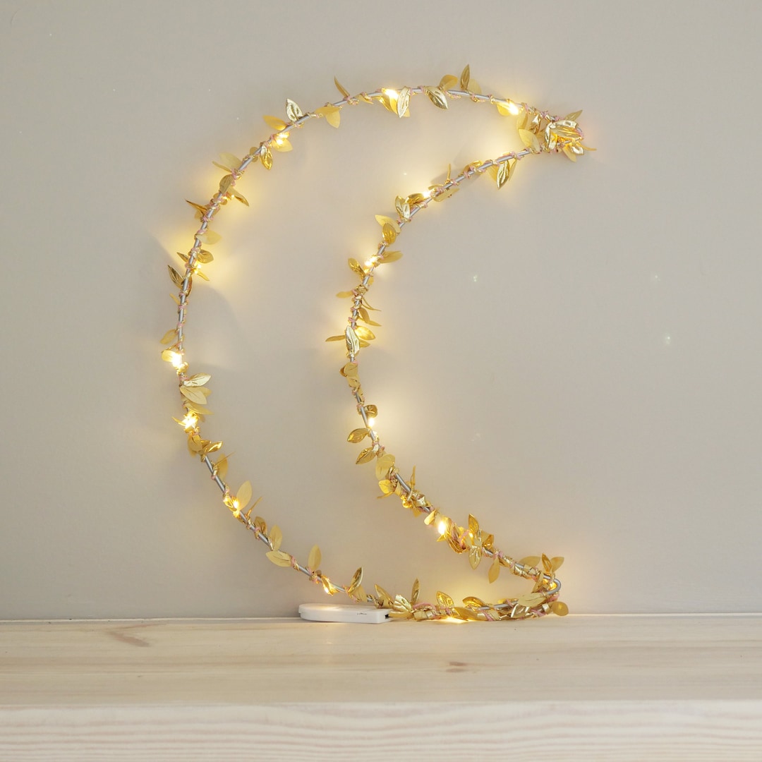 Moon Light | Leaf Crescent Moon Decoration | Baby Room Night Light ...