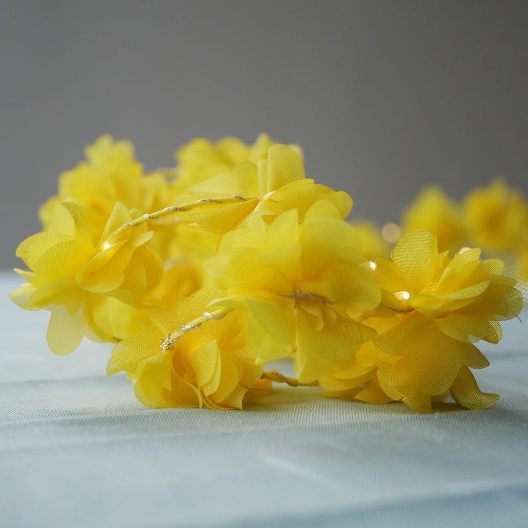 Yellow Flower Fairy Lights | Wedding Decorations | Petal String Lights ...