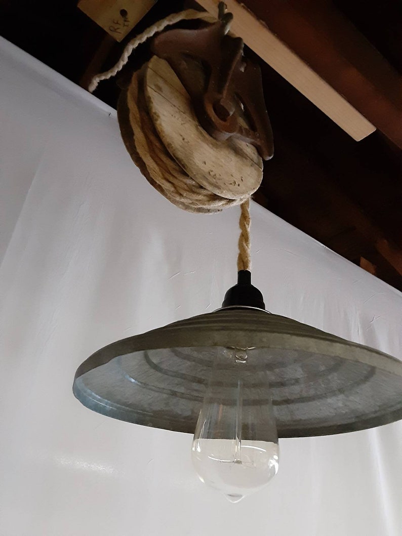 Antique Pulley Pendant Light - Etsy