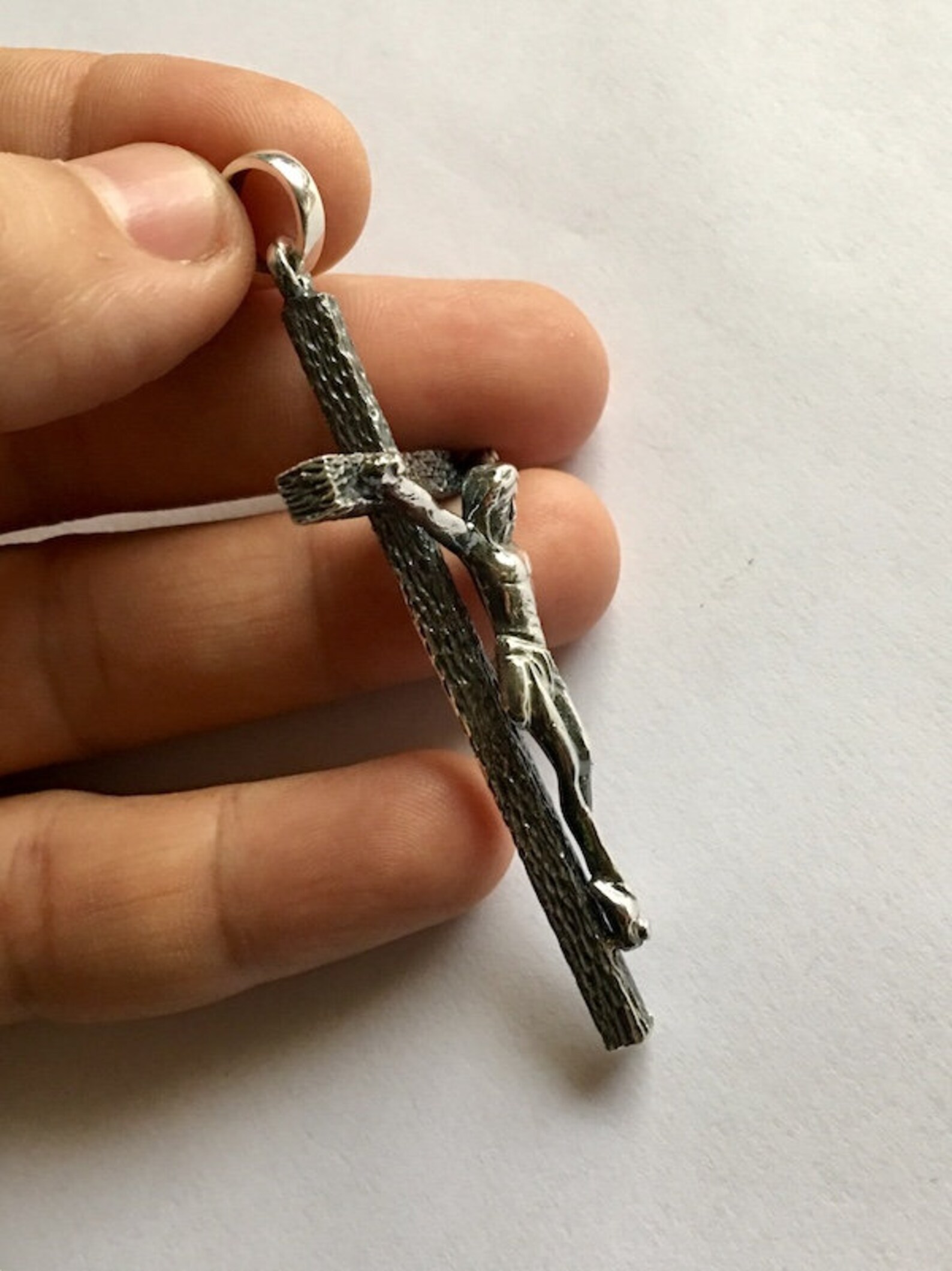 Solid Large Sterling Silver 925 Cross Crucifix Pendant - Etsy