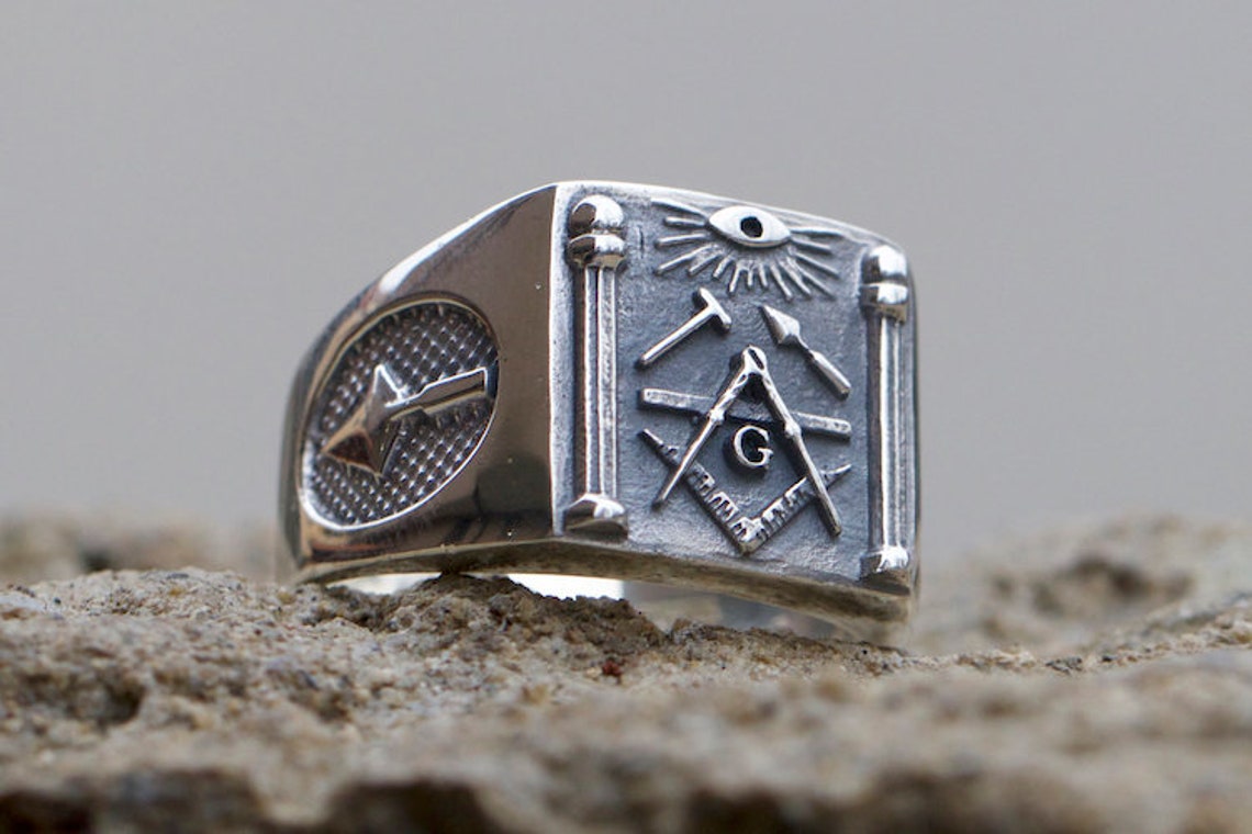 Freimaurer Sterling Silber 925 Ring Mason / Handgefertigt | Etsy