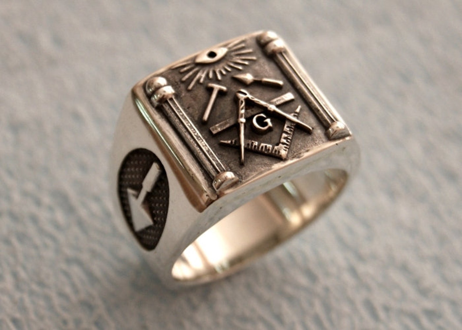 Masonic Sterling Silver 925 Ring Masons / Handmade ALL SIZES - Etsy