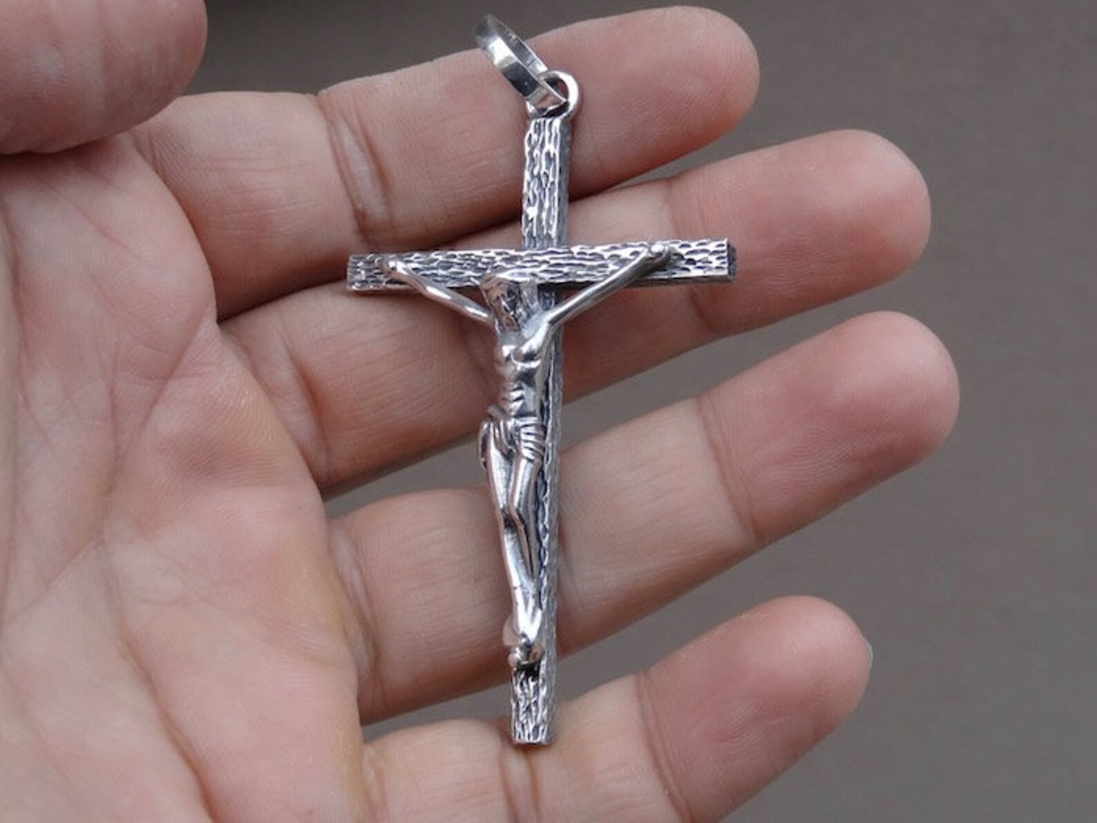 Solid Large Sterling Silver 925 Cross Crucifix Pendant - Etsy