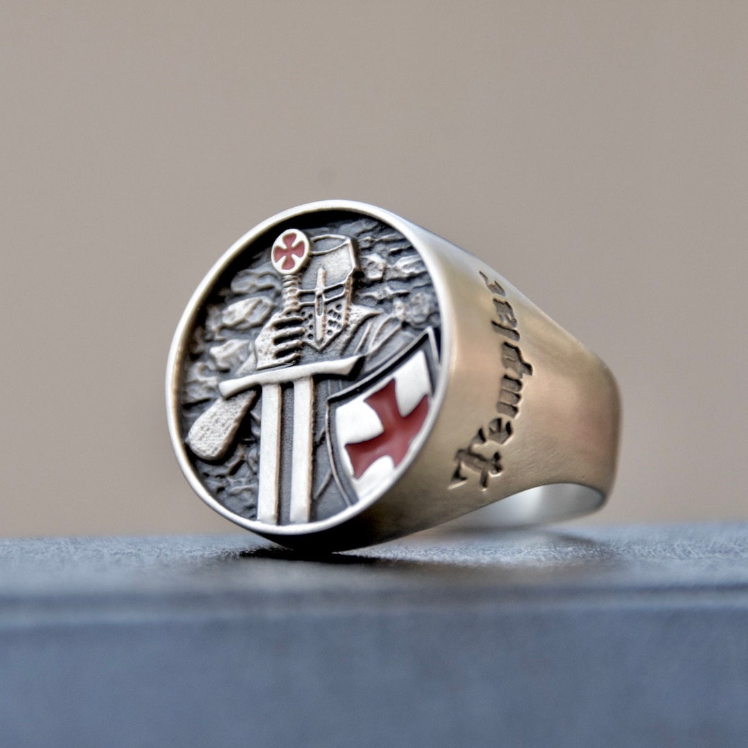 Knights Templar Ring STERLING SILVER MASONIC Masons Handmade All Sizes ...