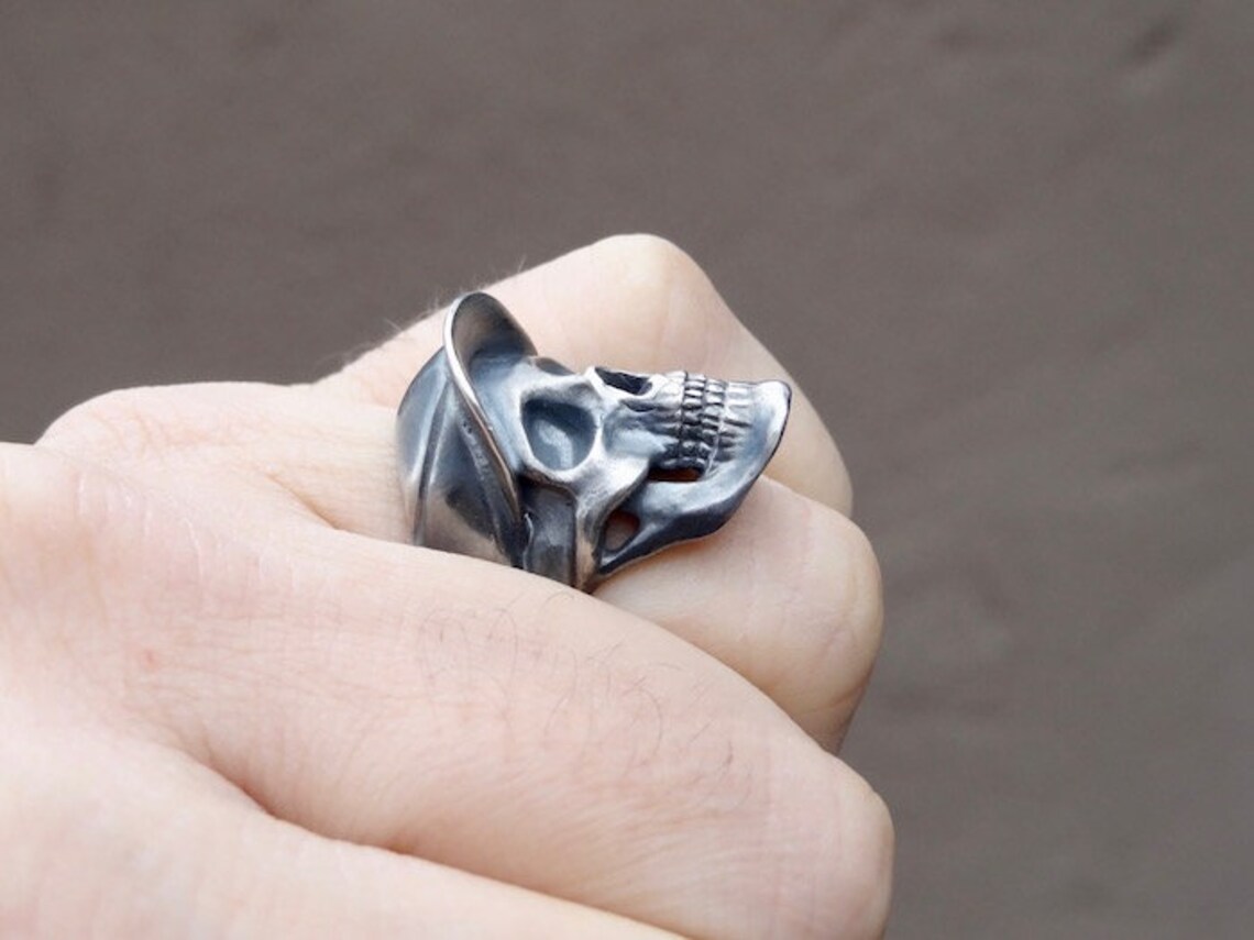 New Unique Skull Ring With Casket From Sterling Silver .925 | Etsy