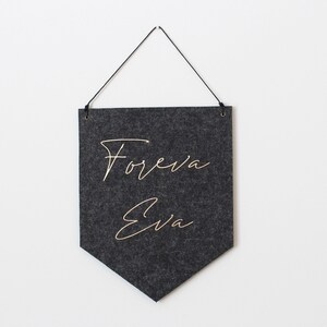Foreva Eva // Felt Wall Banner. Pennant Flag. Wall Hanging. Bedroom ...