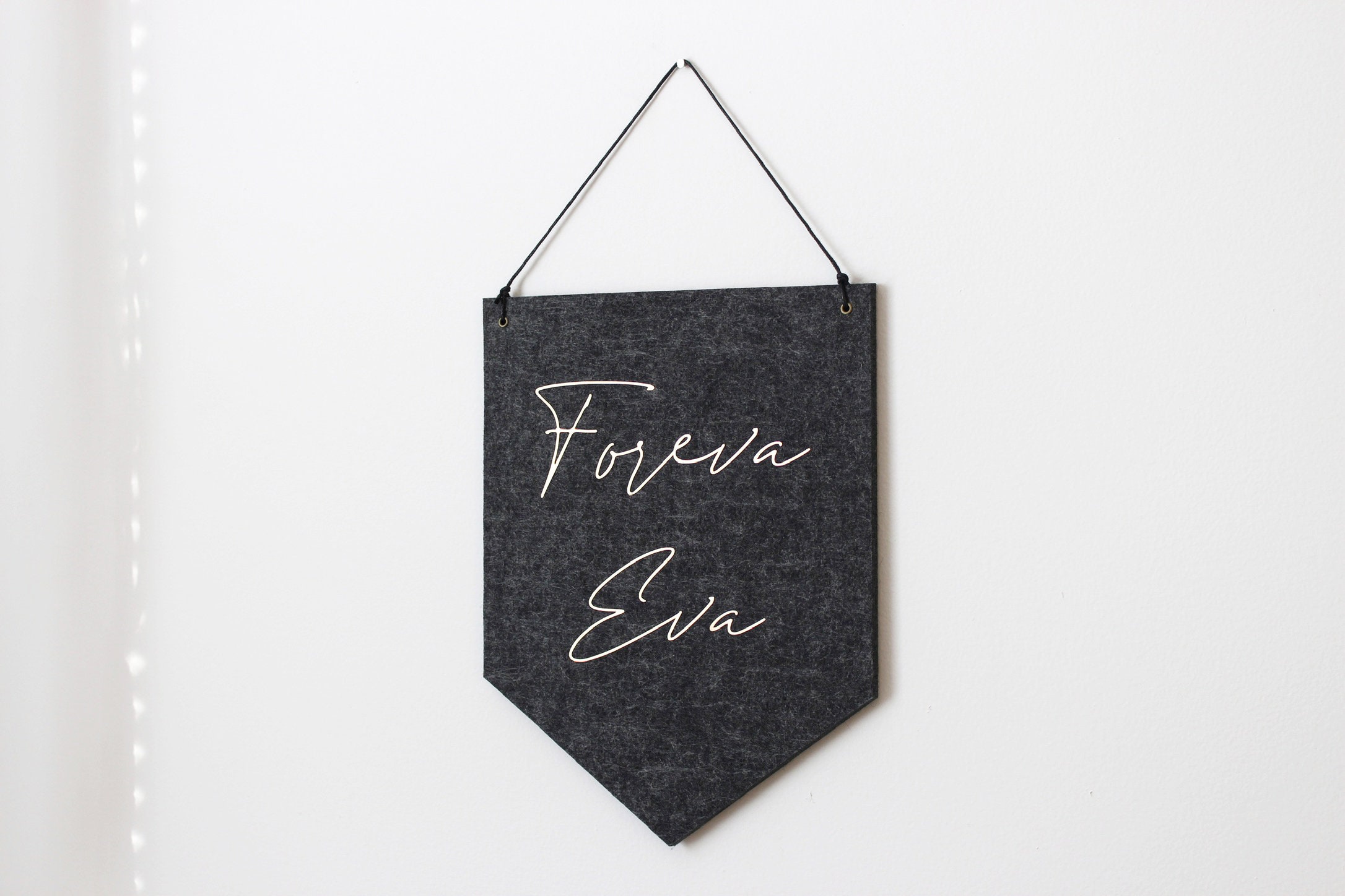 Foreva Eva // Felt Wall Banner. Pennant Flag. Wall Hanging. Bedroom ...