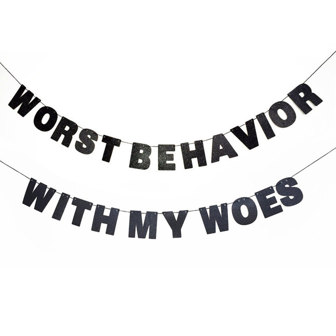 DRIZZY PACK 2 Glitter Banner Wall Hangings Worst Behavior - Etsy