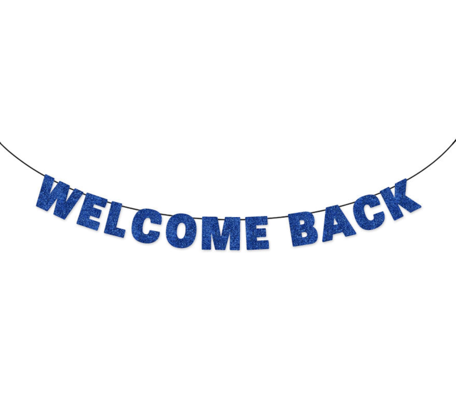 WELCOME BACK Glitter Banner Wall Decor Sign Sparkly Blue - Etsy