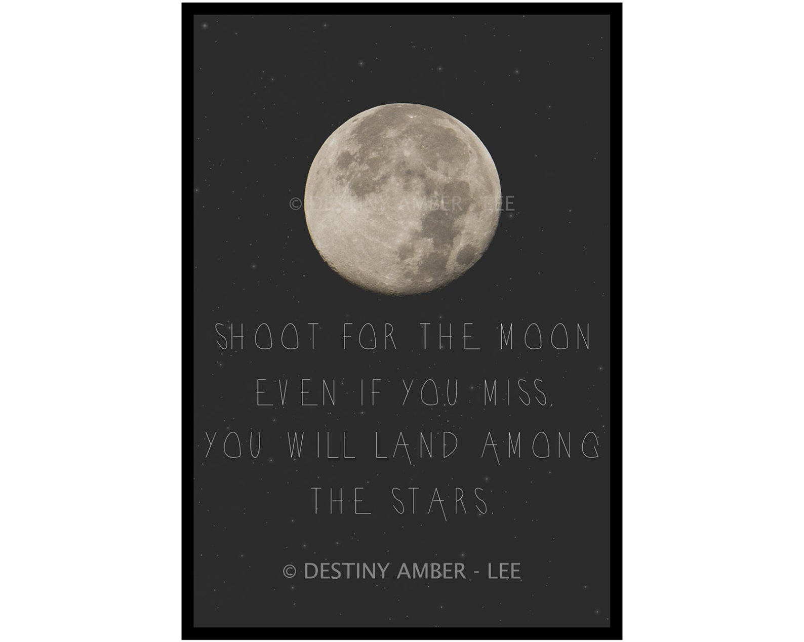 Shoot for the Moon - Inspirational Typography Art Print / High Quality ...
