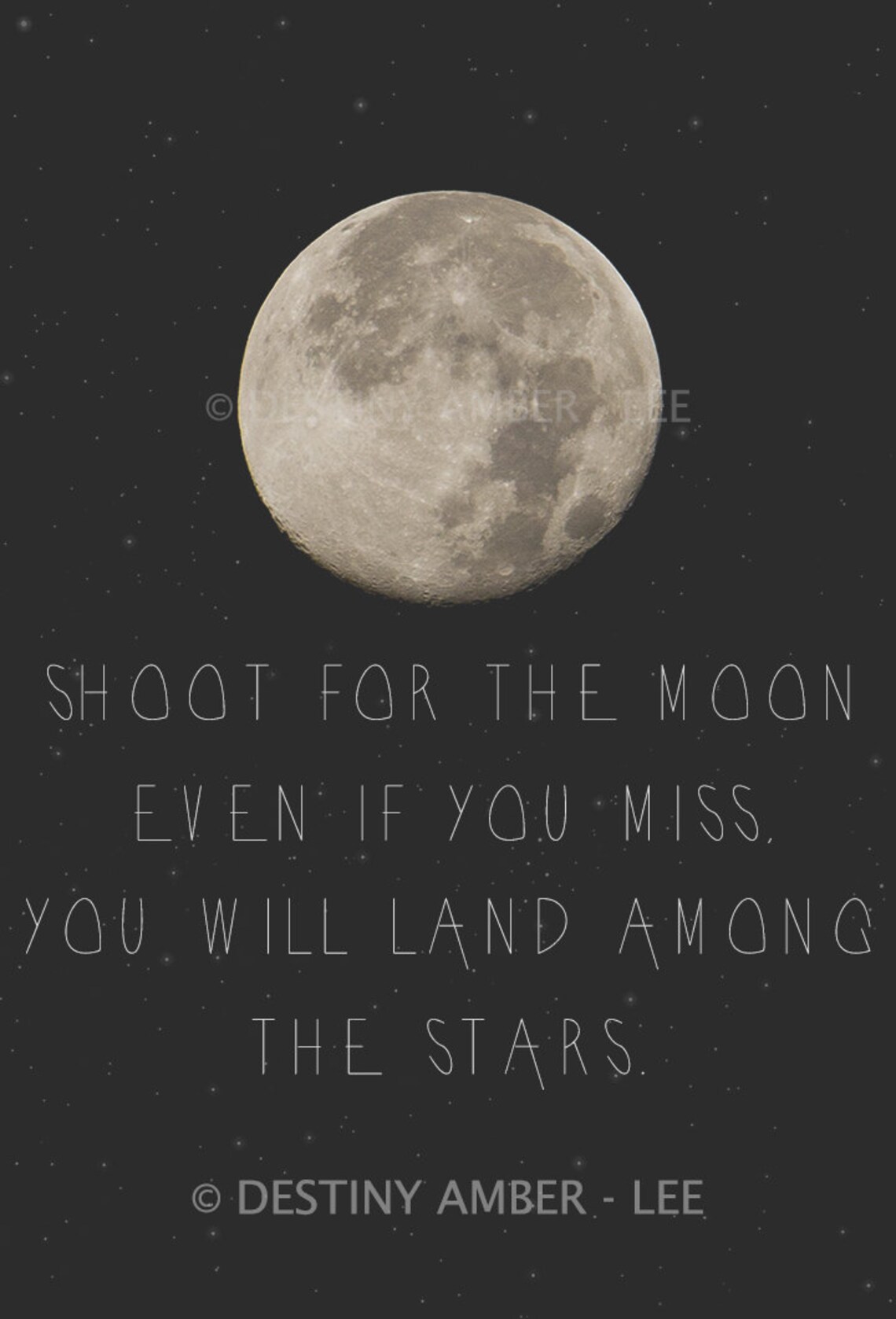 Shoot for the Moon - Inspirational Typography Art Print / High Quality ...