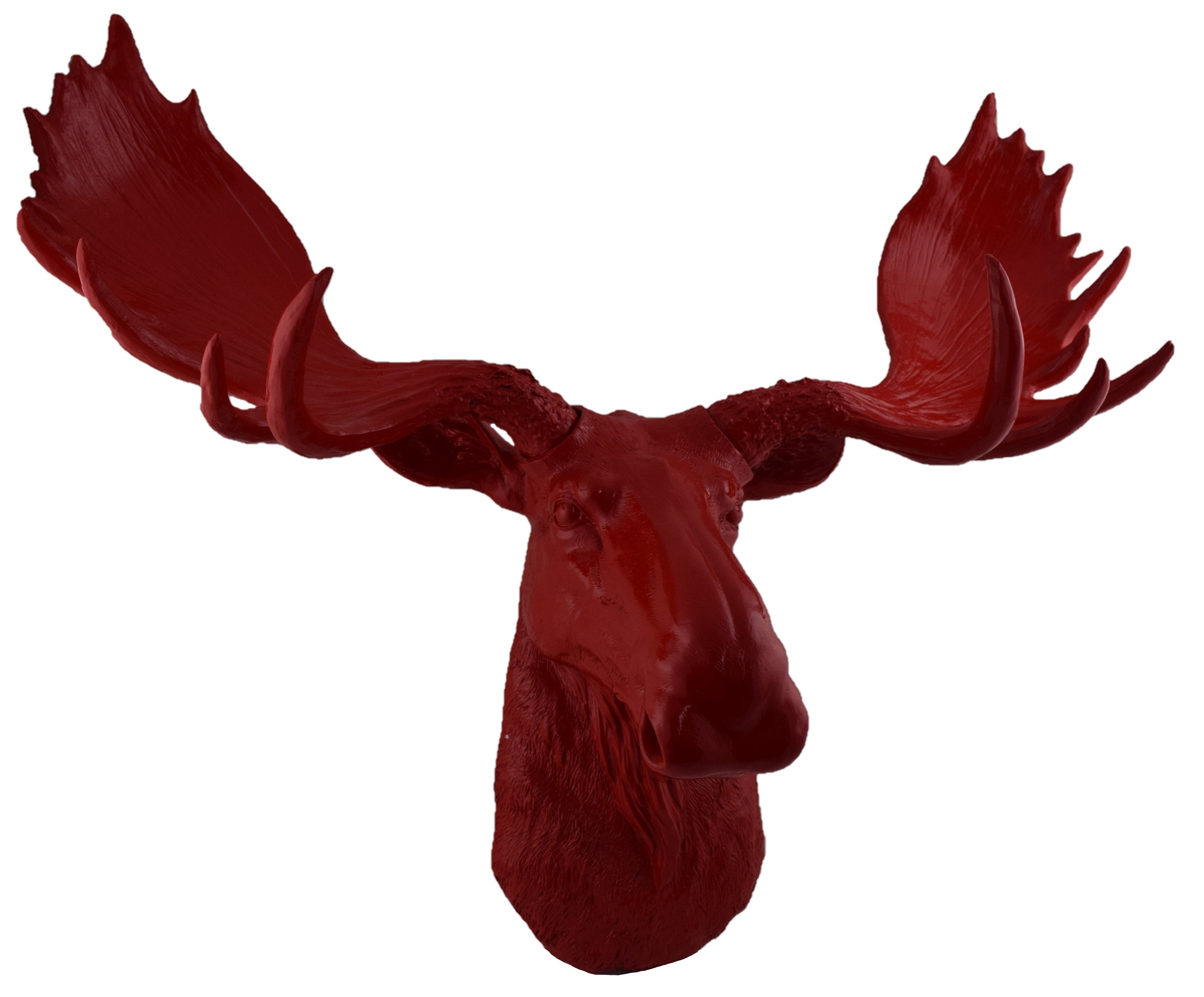 Red Moose Head Mount Wall Statue. Faux Taxidermy Fake Moose | Etsy