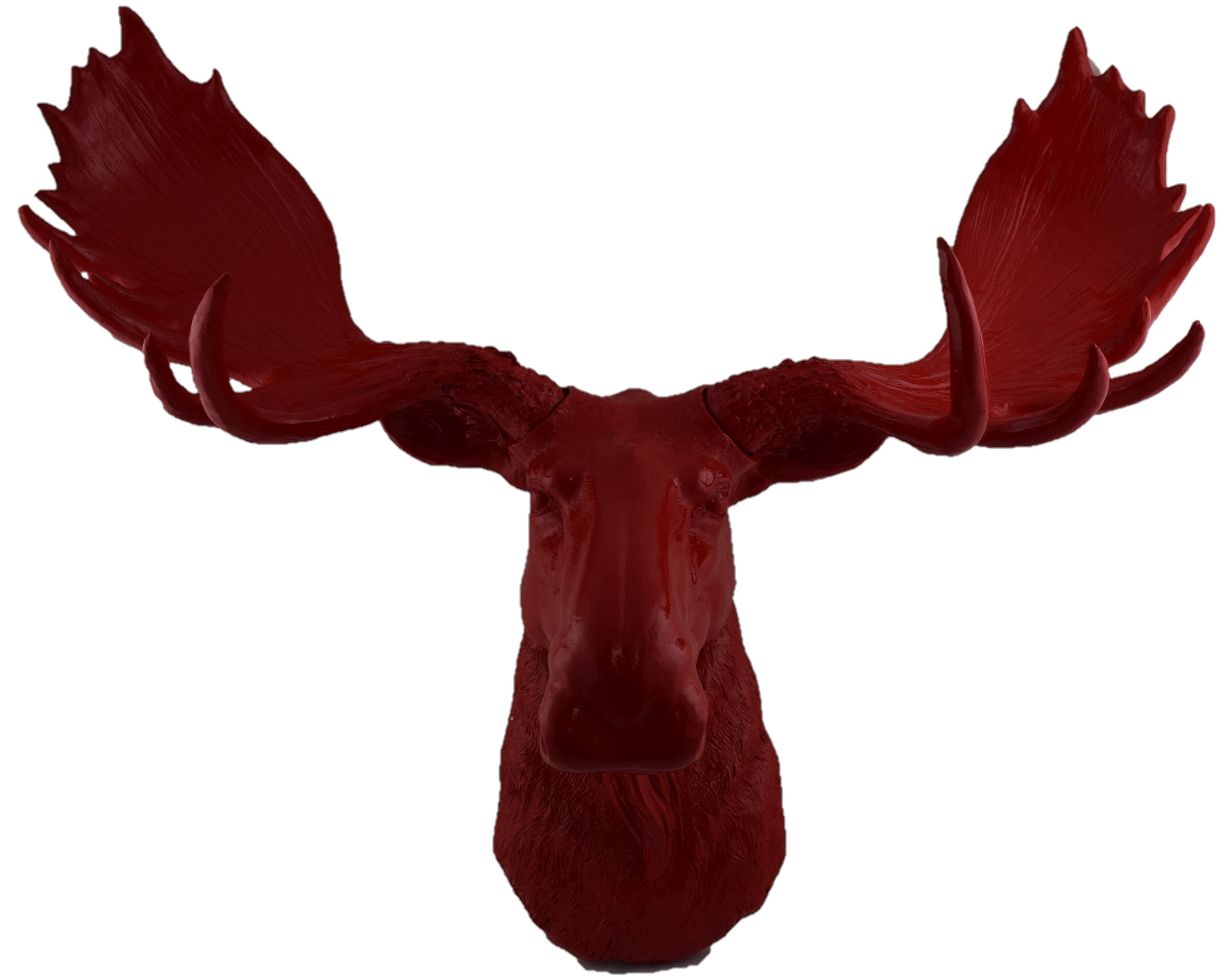 Red Moose Head Mount Wall Statue. Faux Taxidermy Fake Moose | Etsy