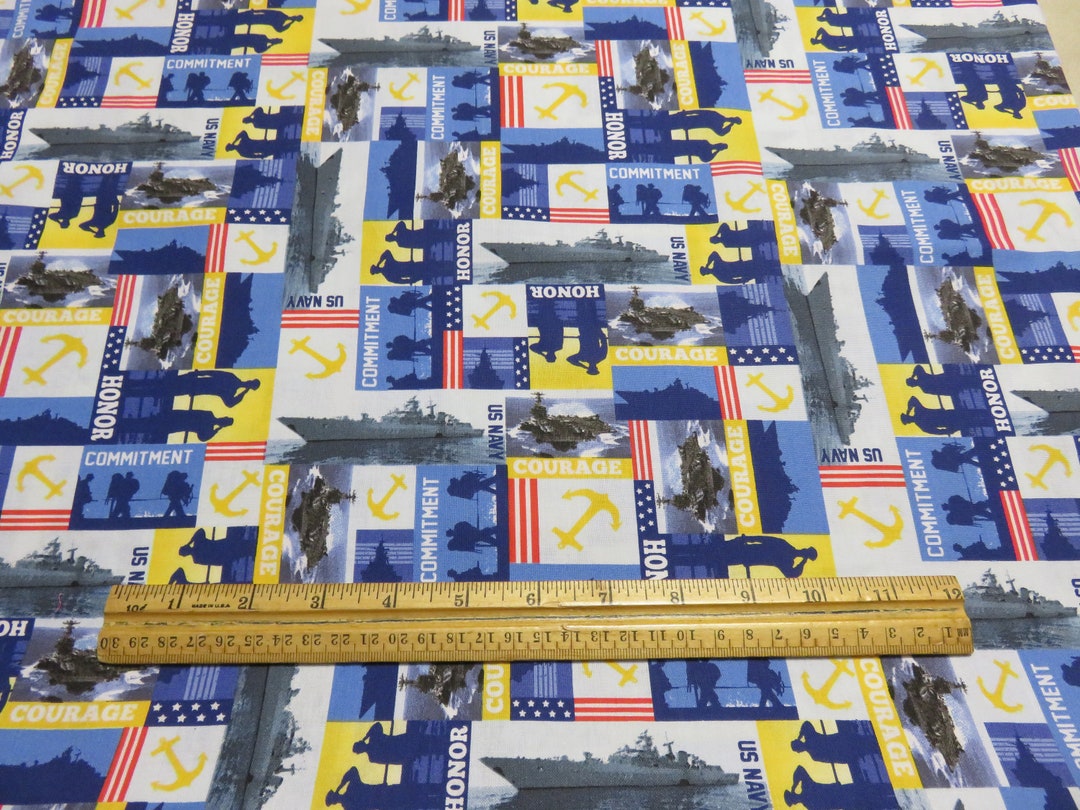Military Cotton Fabric US Navy Sold by the Piece 3/4 Yd - Etsy