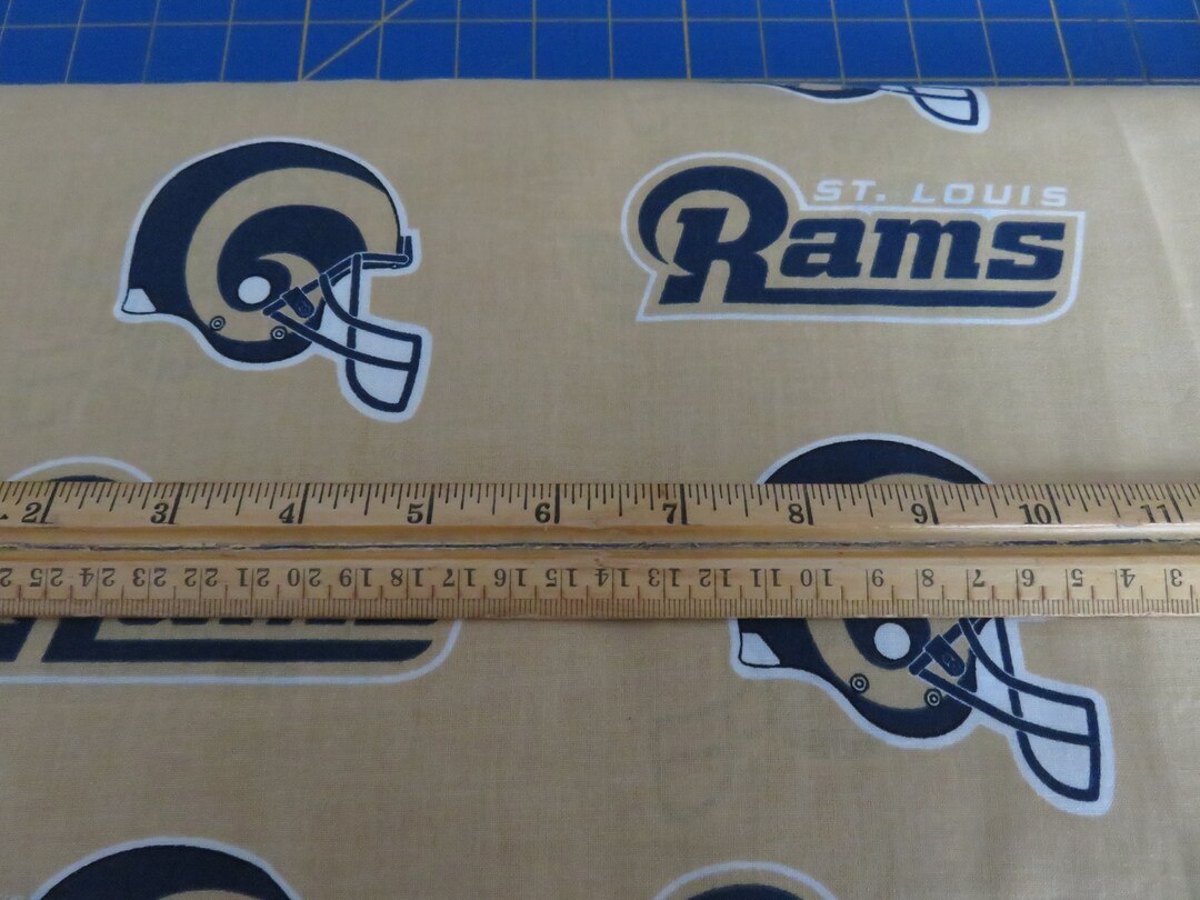 Vintage NFL St. Louis Rams Cotton Fabric OOP by the Yard Tan Background ...