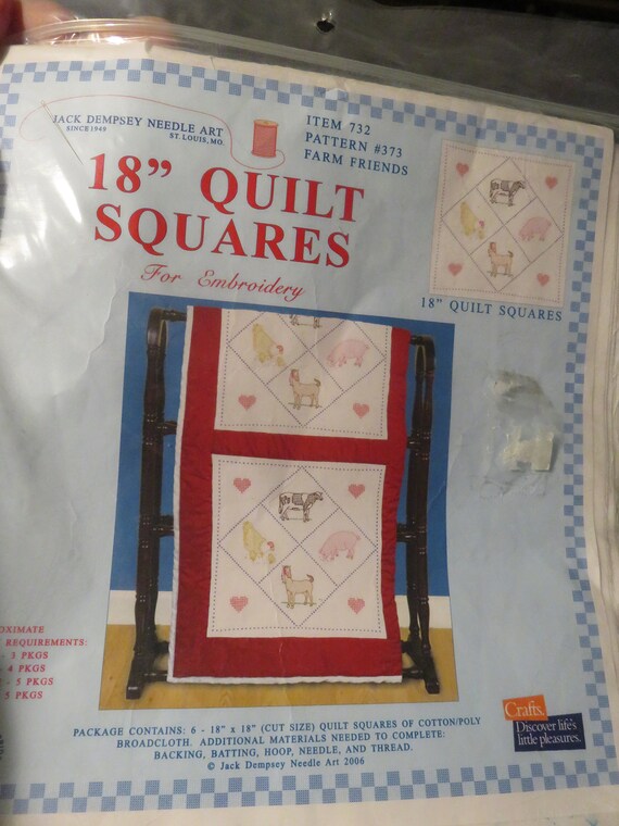 Jack Dempsey Needle Art 18 Quilt Squares Pattern 373 - Etsy