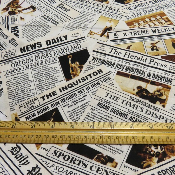 Newspaper Fabric - Etsy