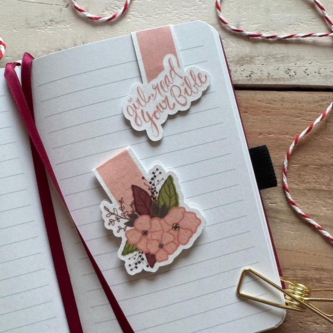 Girl , Read Your Bible Die-cut Magnetic Bookmarks - Set of 2 Add a ...
