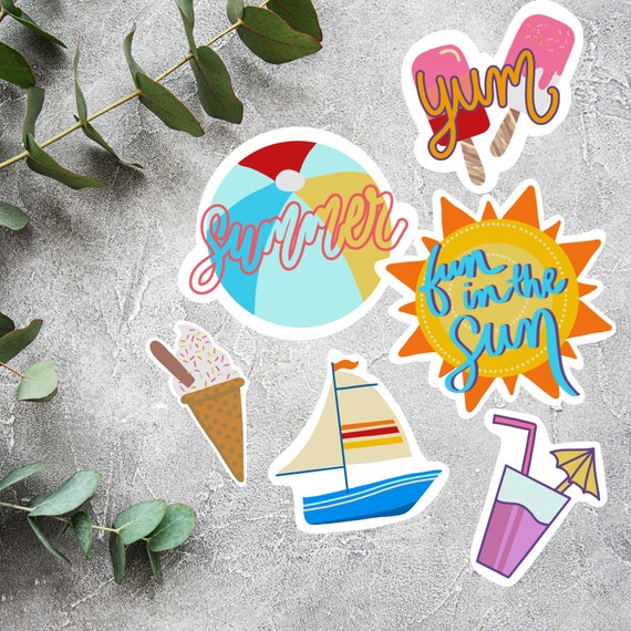 Summer Water Bottle Sticker Bundle set of 12 | Etsy