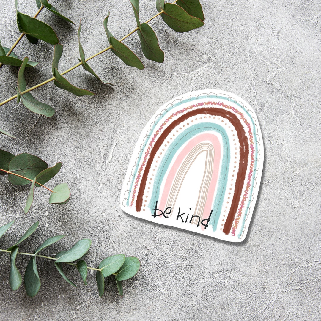 Waterproof Vinyl Sticker be Kind Rainbow Die-cut Sticker Stickers for ...
